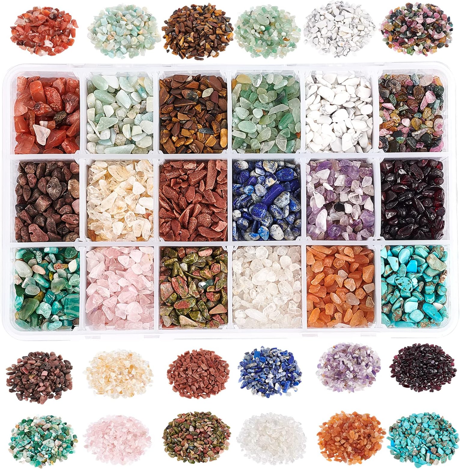 Amazon.com: NBEADS About 3450 Pcs Natural Chip Gemstone Beads Undrilled ...