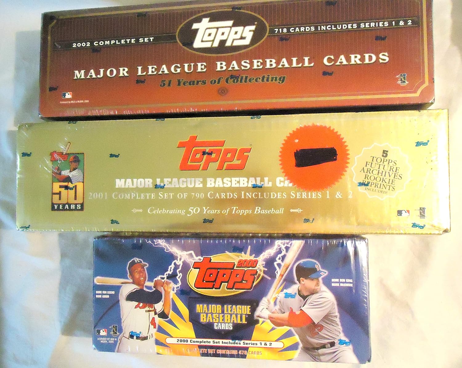 Amazon.com: Lot of 3 Sets From Topps. 2000 2001 2002 Baseball Card ...