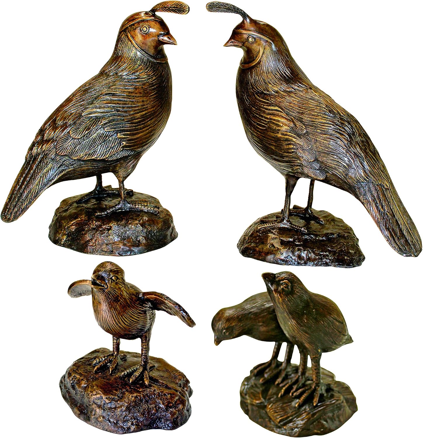 Amazon.com : Design Toscano Quail Solid Garden Statue (Set of 2), Cast ...