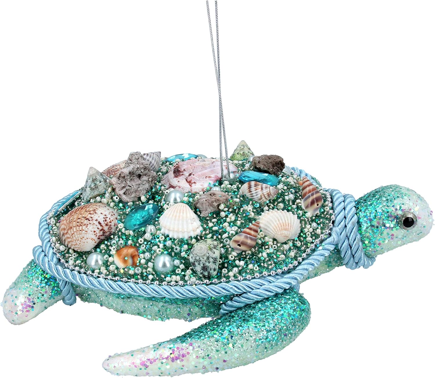 Gisela Graham Turtle Decoration Turquoise with Shells : Amazon.co.uk ...