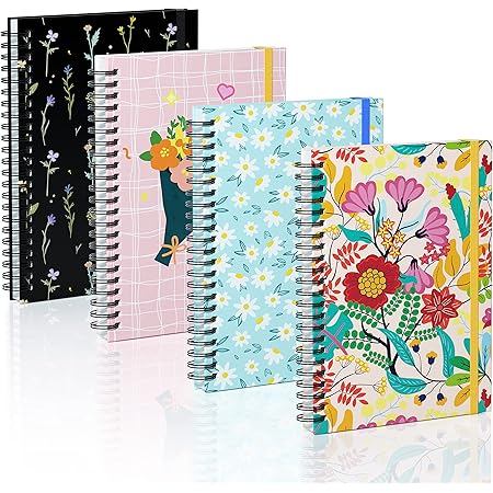 Amazon.com : 4 Packs A5 Spiral Notebook,Cute College Notebooks for ...