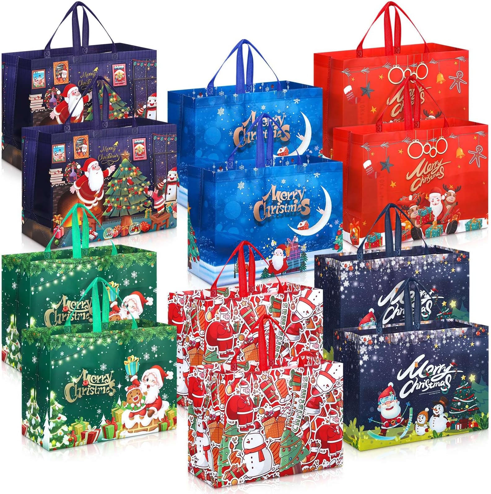 Amazon.com: Wesnoy 36 Pcs Extra Large Christmas Gift Tote Bags with ...