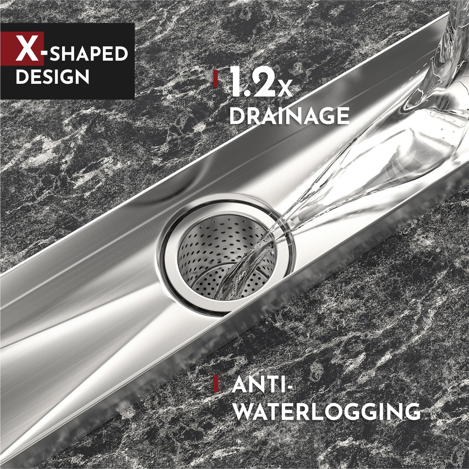 Snapklik.com : WEBANG 12 Inch Linear Shower Drain Rectangular Floor Drain