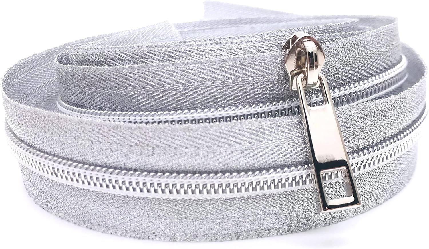 Amazon.com: Goyunwell Zipper Tape by The Yard #5 Luxury Silver Zippers ...