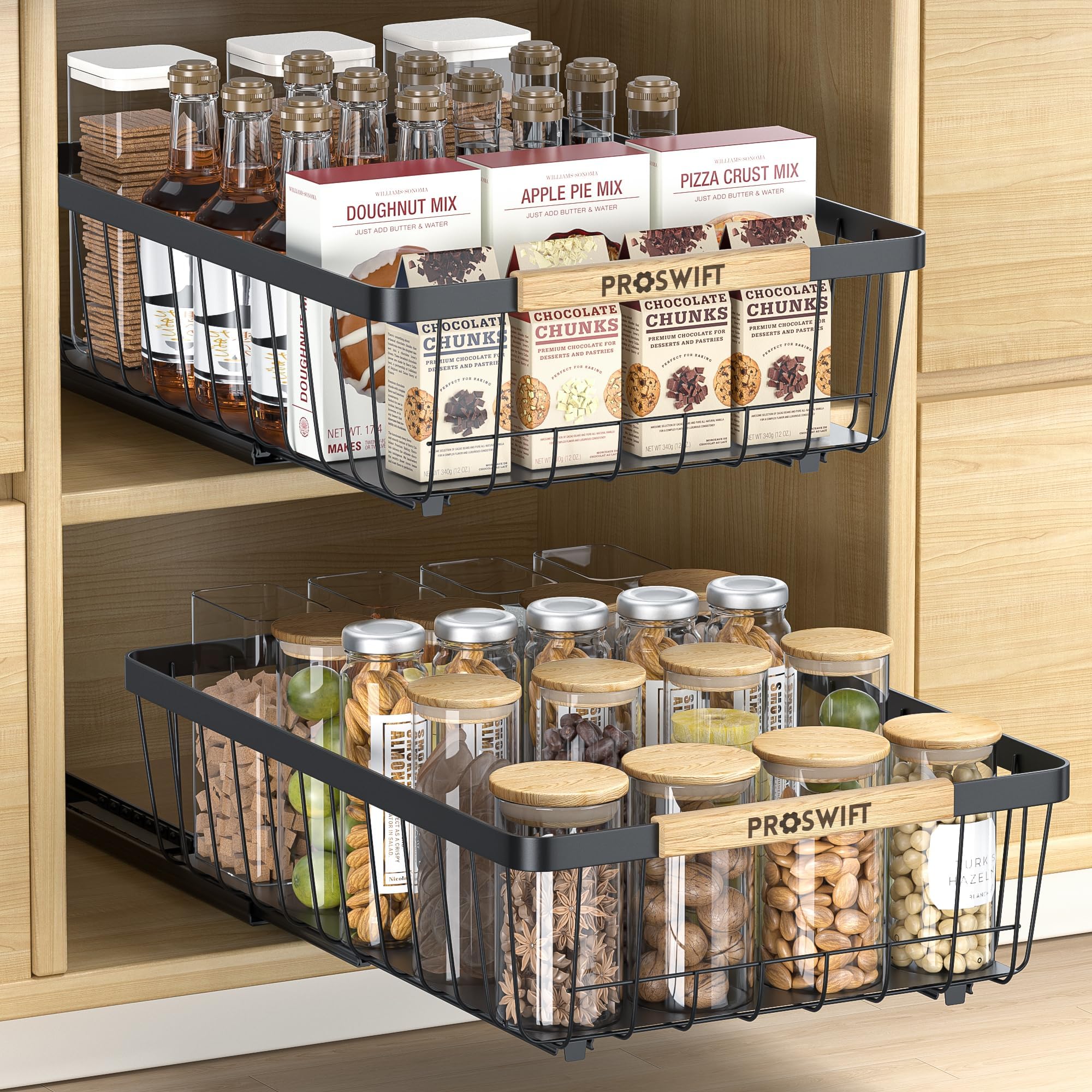 Amazon.com: Generic 1 Tier Deep Slide Out Drawers for Kitchen Cabinets ...