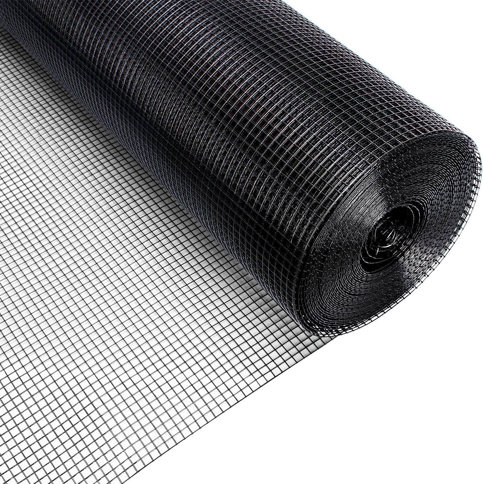 Black Hardware Cloth 4'' x 20' PVC Steel Vinyl Coated 1/4 inch ...