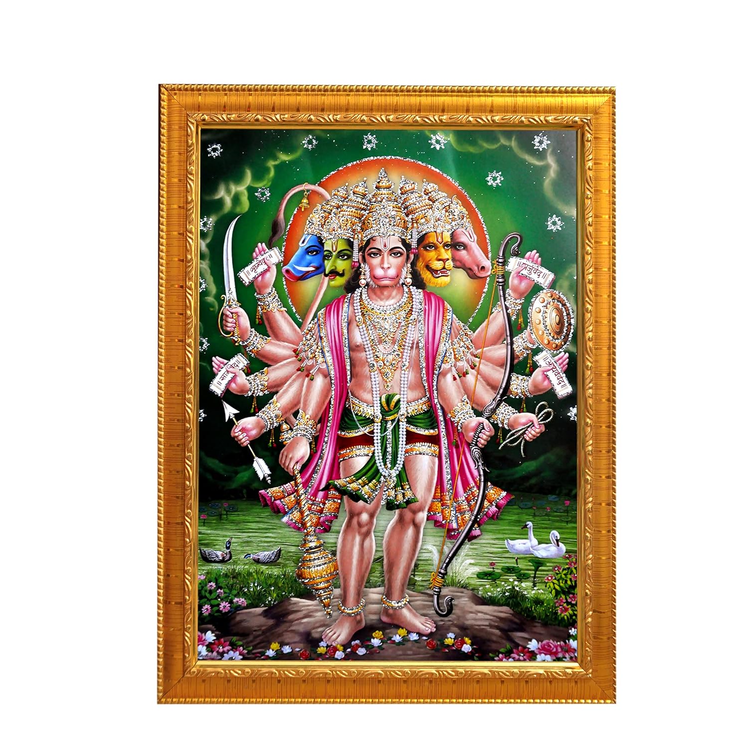 SUNFRAMING ARTS Hanuman ji photo frame with laminated sheet Size [ 9x11 ...