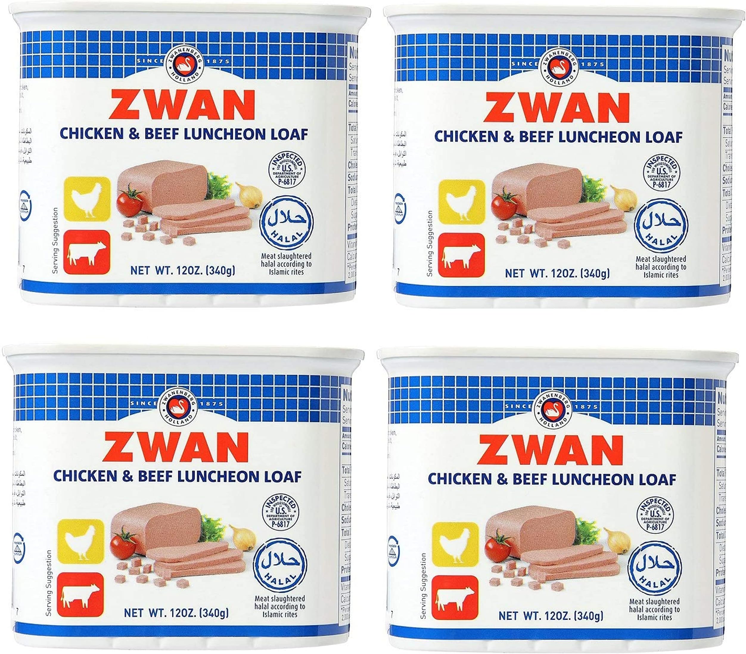 Amazon.com: Zwan Luncheon Halal Loaf Meat, Chicken/Beef, 29.5 Ounce ...