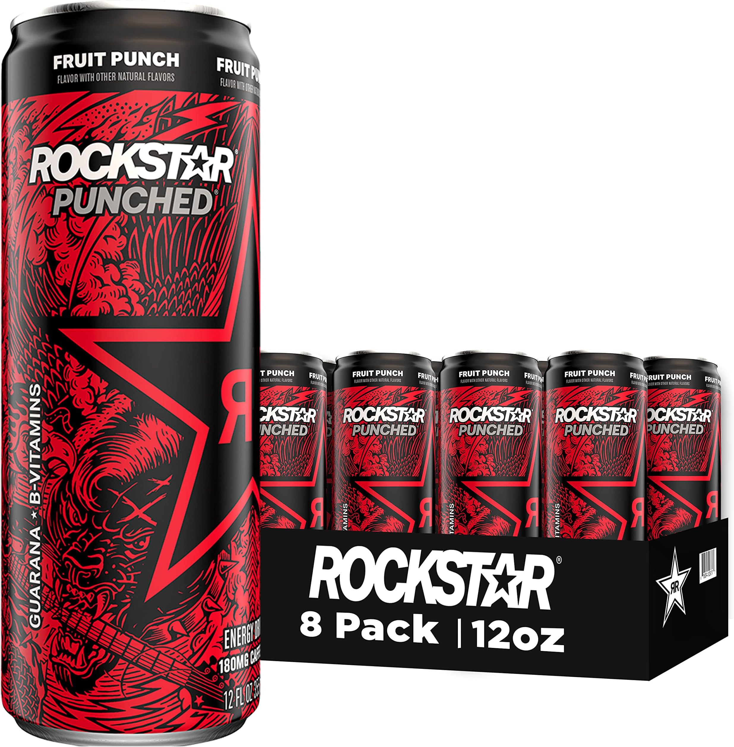 Amazon.com : Rockstar, Boom Energy Drink with Caffeine and Taurine ...