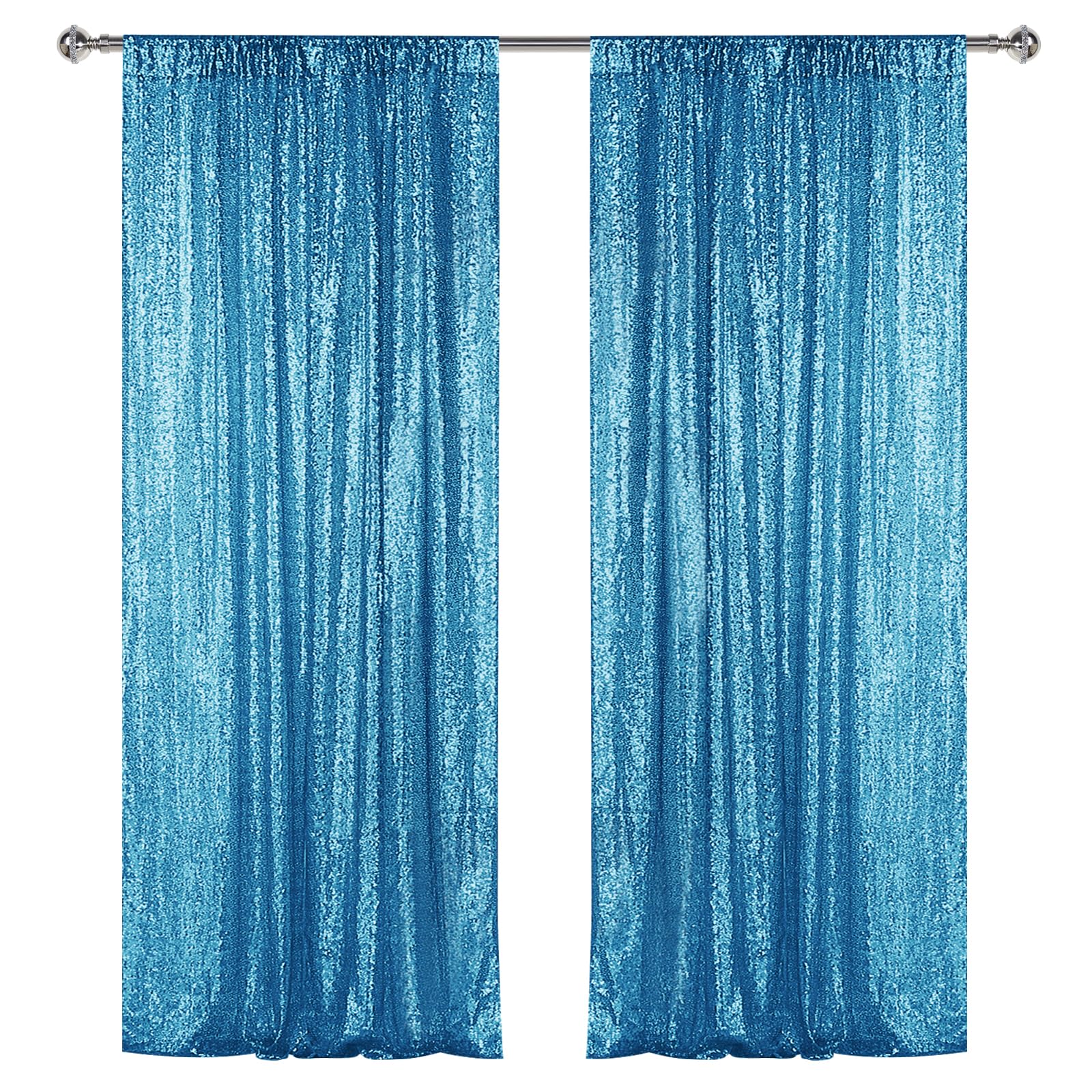 Cortinas De Color Turquesa Brillante CORTINA DE BAÑO LÍNEA CÍRCULOS