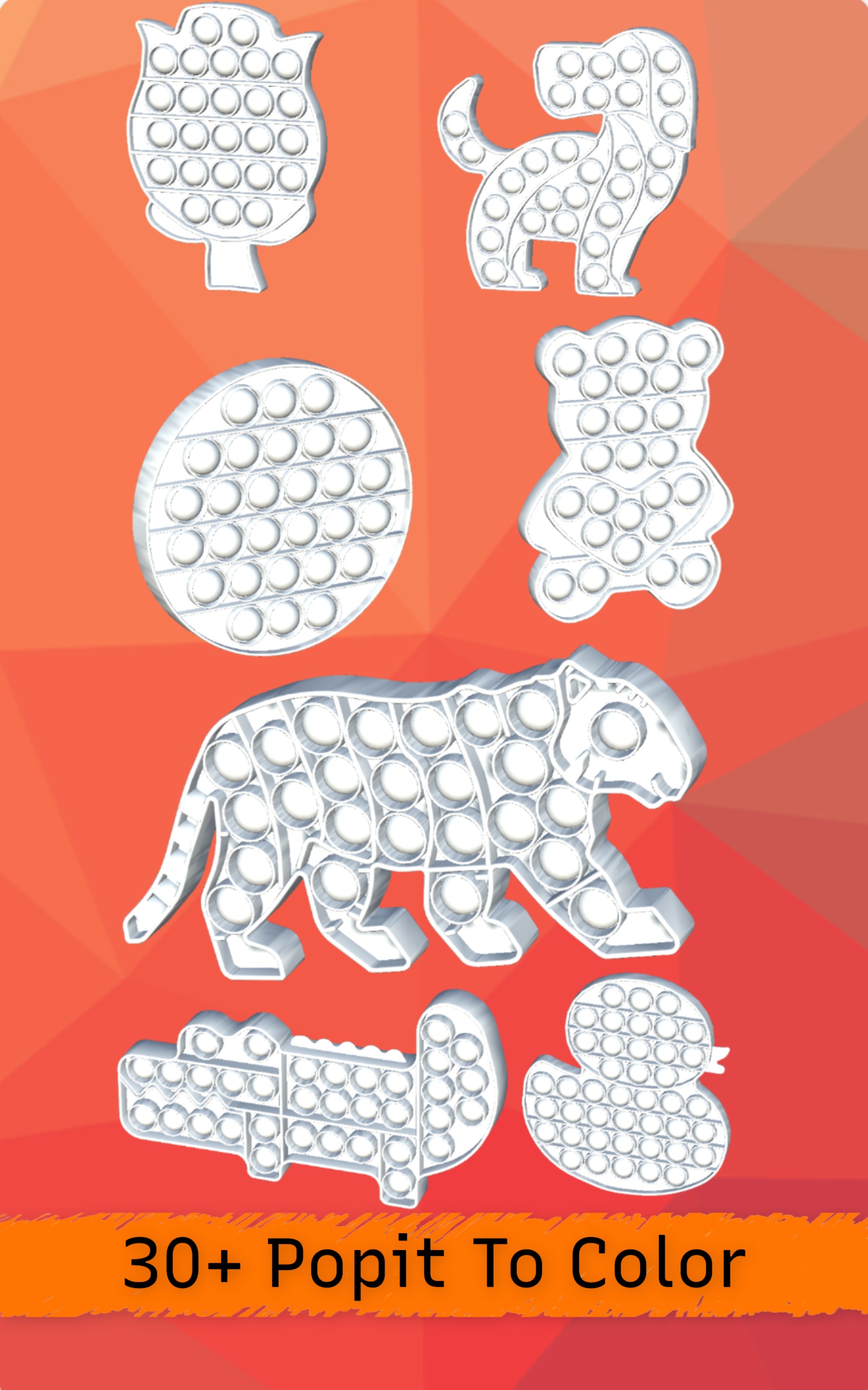 Popit 3D Antistress Colouring, Pop-It DIY Fidget Toys, Pages to colour ...