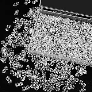 Amazon.com: QONCV S Clips, 500 Pieces Boxed, Clear, Loom Rubber Plastic ...