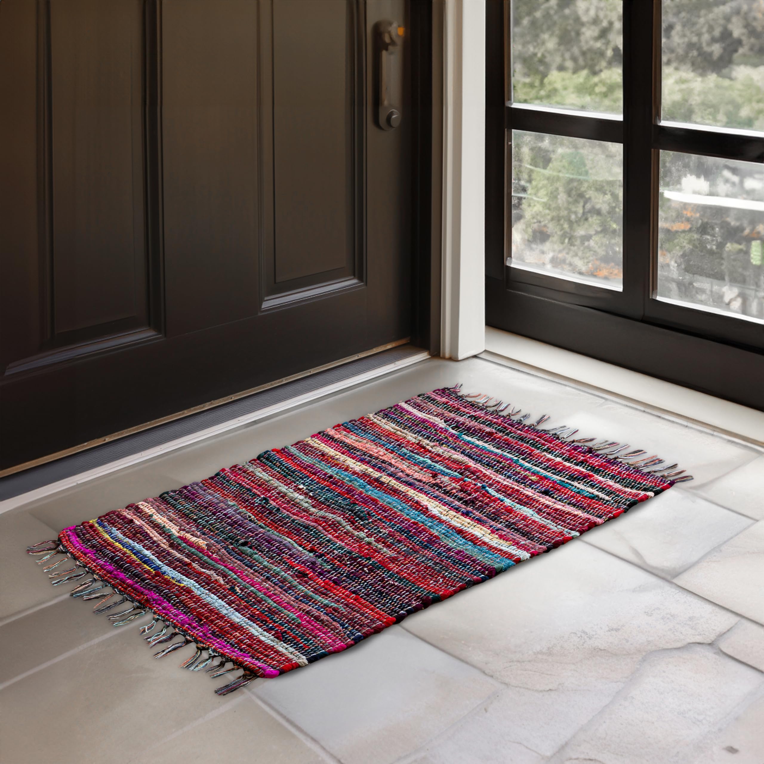 Amazon.com: Zeafeel Chindi Rag Rug, Machine Washable Cotton Reversible ...