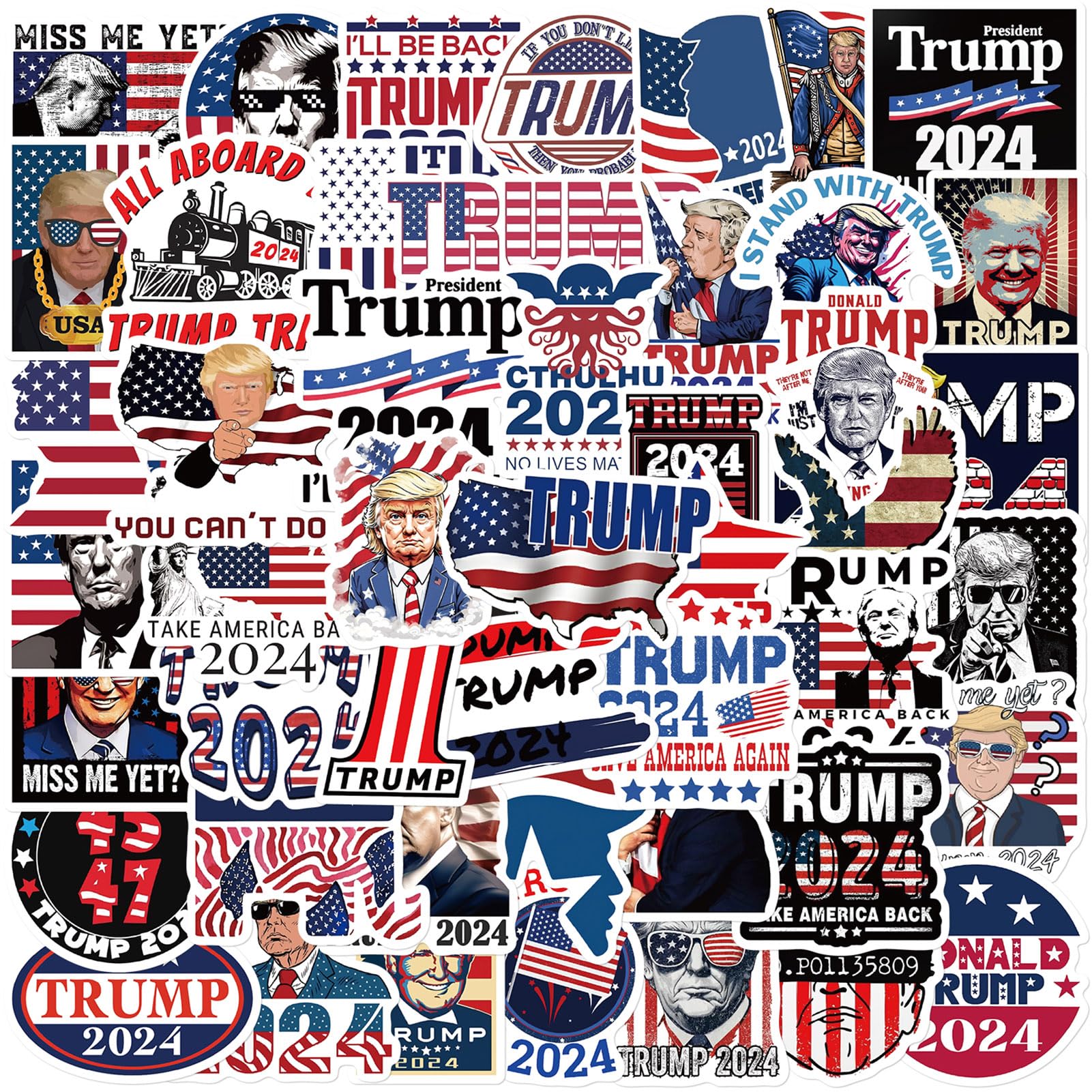 Snapklik.com : 50pcs Donald Trump Stickers, Trump 2024 Stickers USA ...