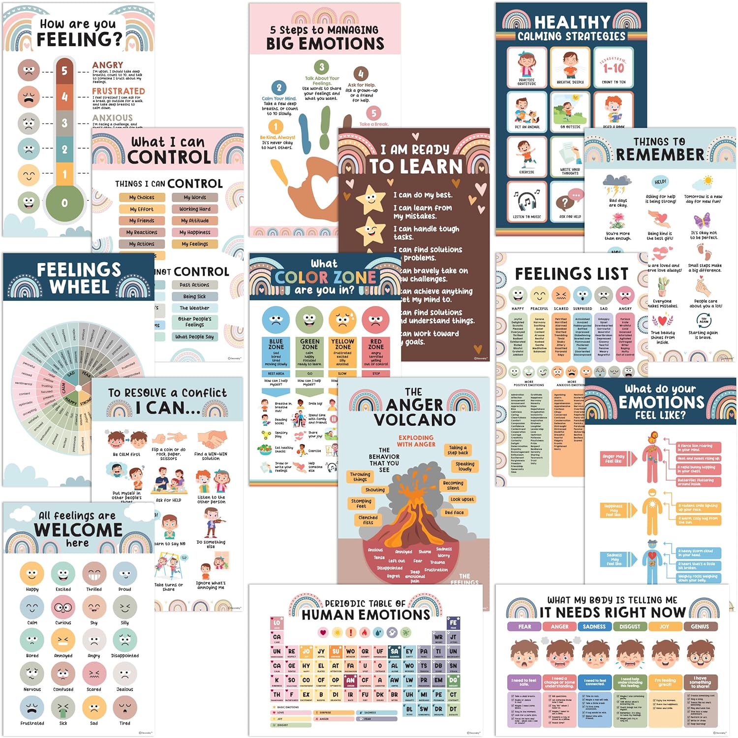 Decorably 15 Calming Corner Posters for Classroom - Liberia | Ubuy