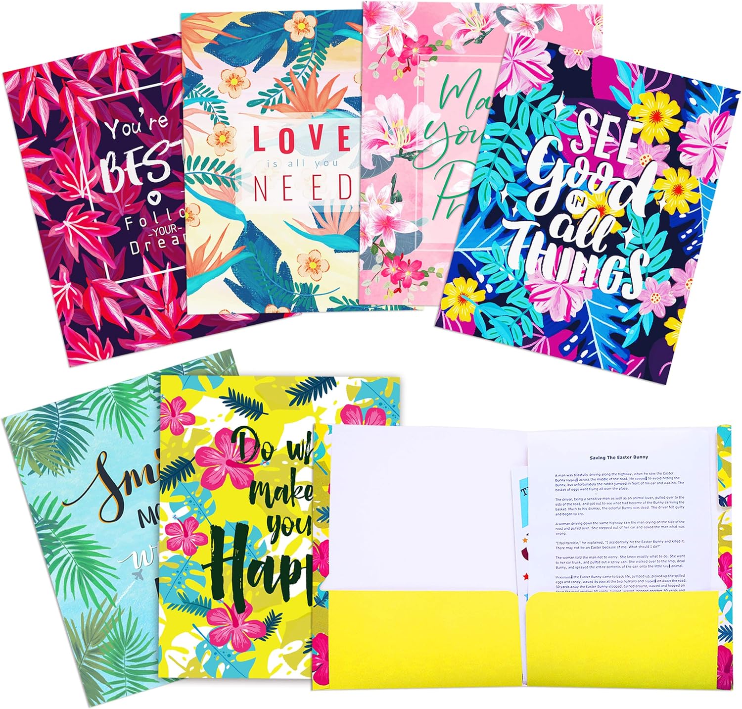 Folders with Pockets 12 Counts Letter Size Decorative File Folders for ...