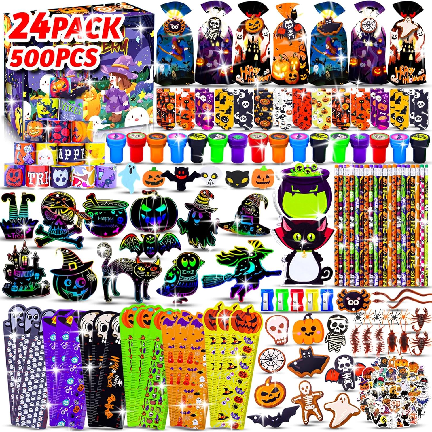 Amazon.com: 500 PCS Halloween Stationery Set, Party Favors for Kids ...