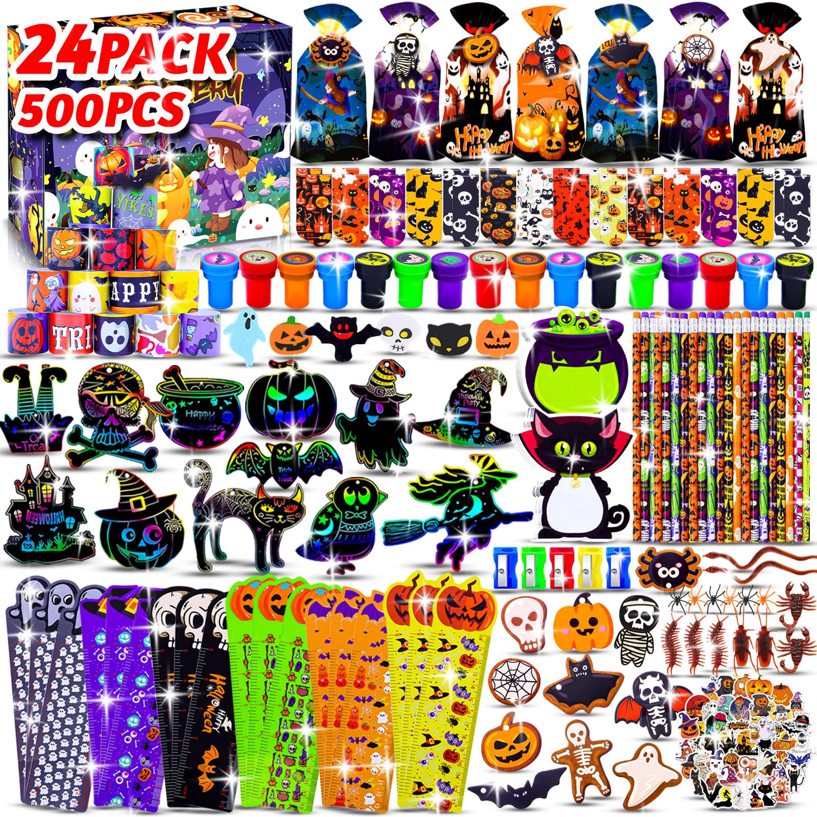 Harry Potter Wand FINGOOO 48 Pieces Halloween Pencils For Kids,Assorted ...