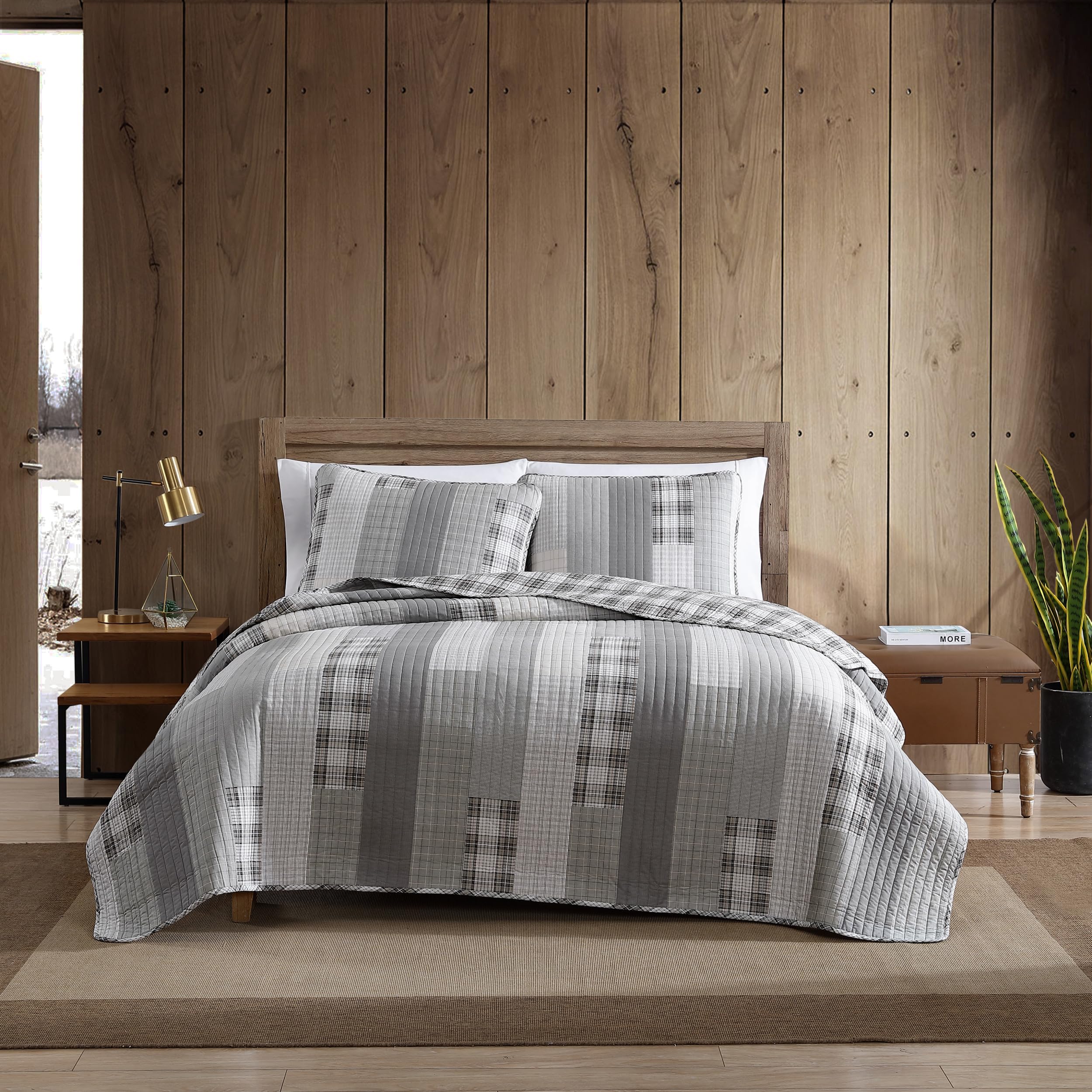 Amazon.com: Home Sense Oversize Full Size 3 Pcs Reversible Cotton Quilt ...