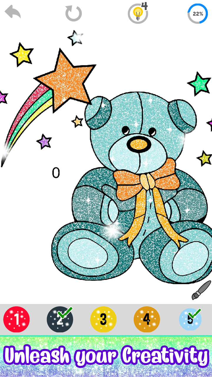 Teddy Bear Color by Number - Grownups Paint + Glitter + Crayon Coloring ...