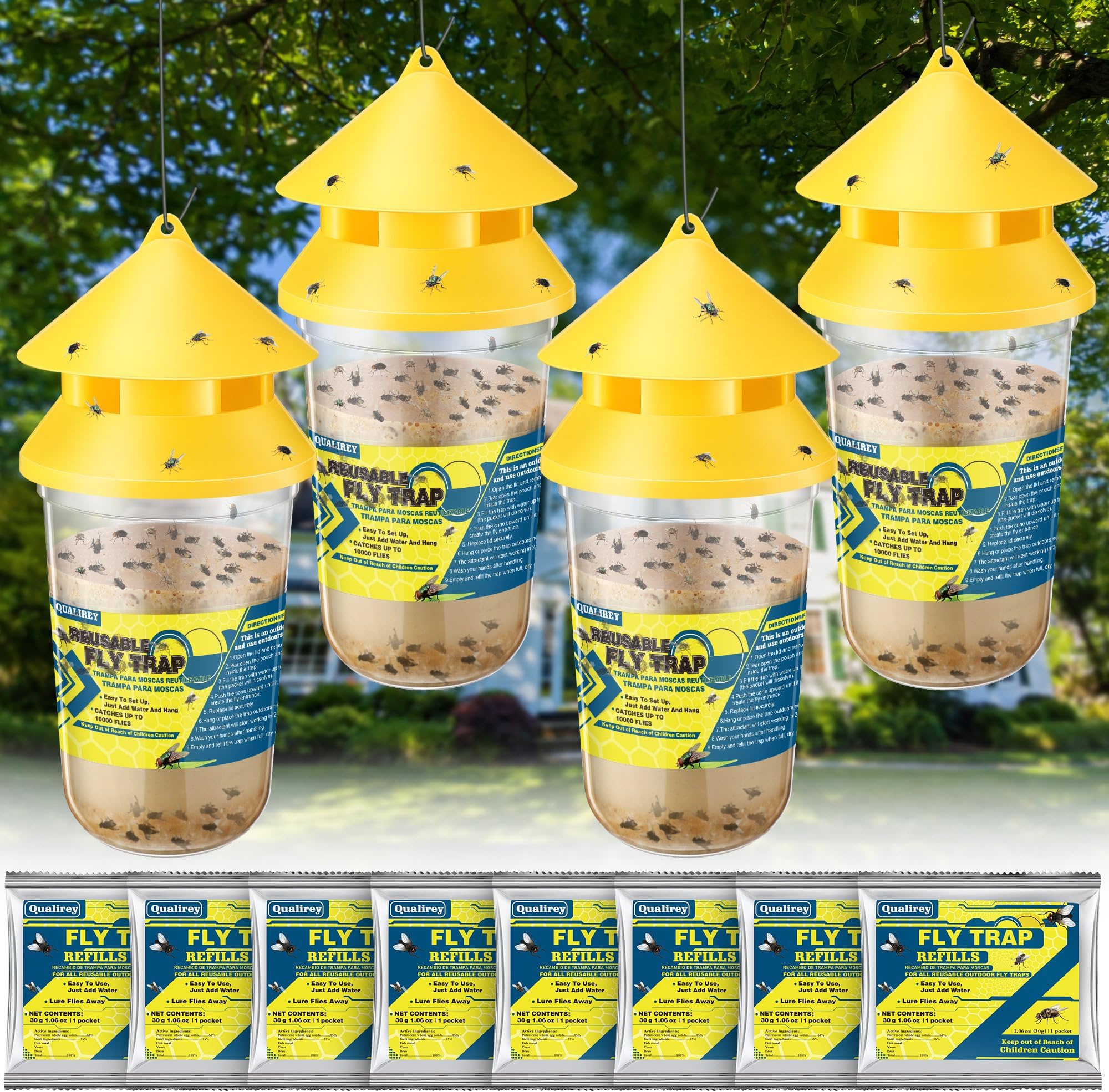 Amazon.com : Victor M380 Fly Magnet 1-Quart Reusable Trap With Bait (3 ...