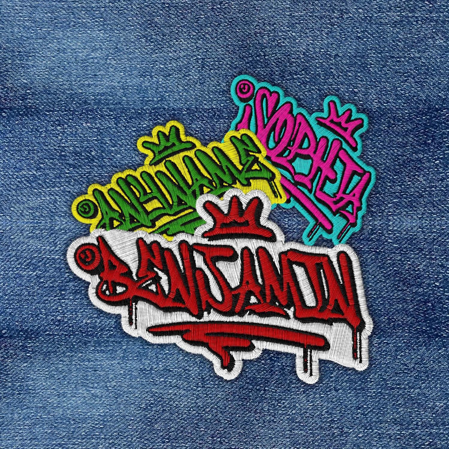 Amazon.com: Custom Graffiti Name Patch Personalize Font Graffiti Street ...