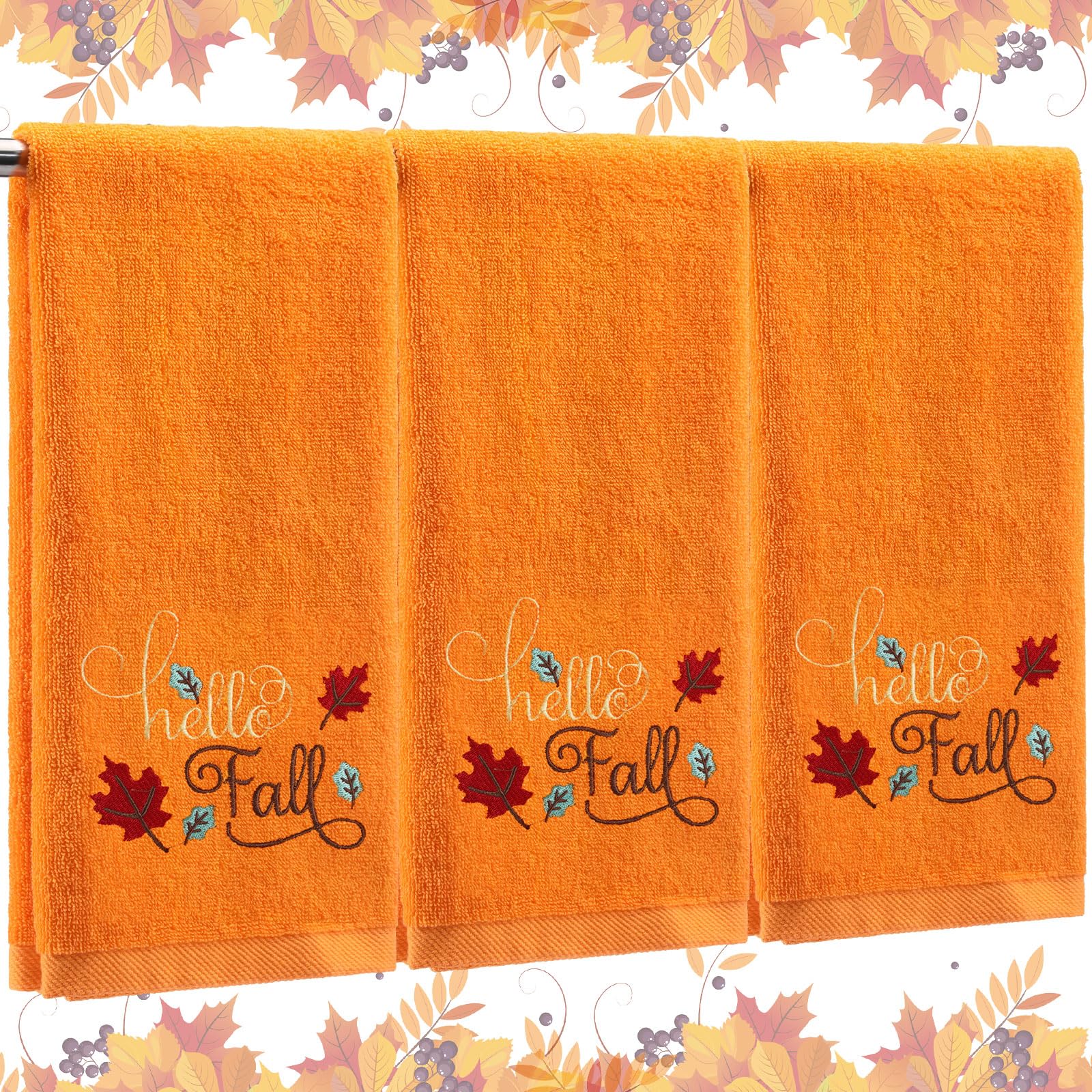 Amazon.com: Fanfanwin 3 Pcs Thanksgiving Hand Towels for Bathroom 13.8 ...