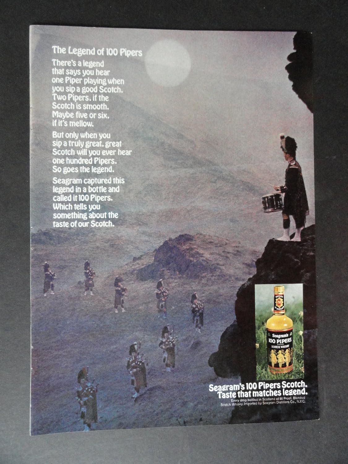 Amazon.com: seagram's 100 Pipers Scotch Whiskies. print ad. 8 1/4" x 11 ...