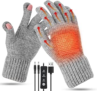 Aytop USB Heated Gloves, Full Fingers Heating Warm Gloves with 3 ...