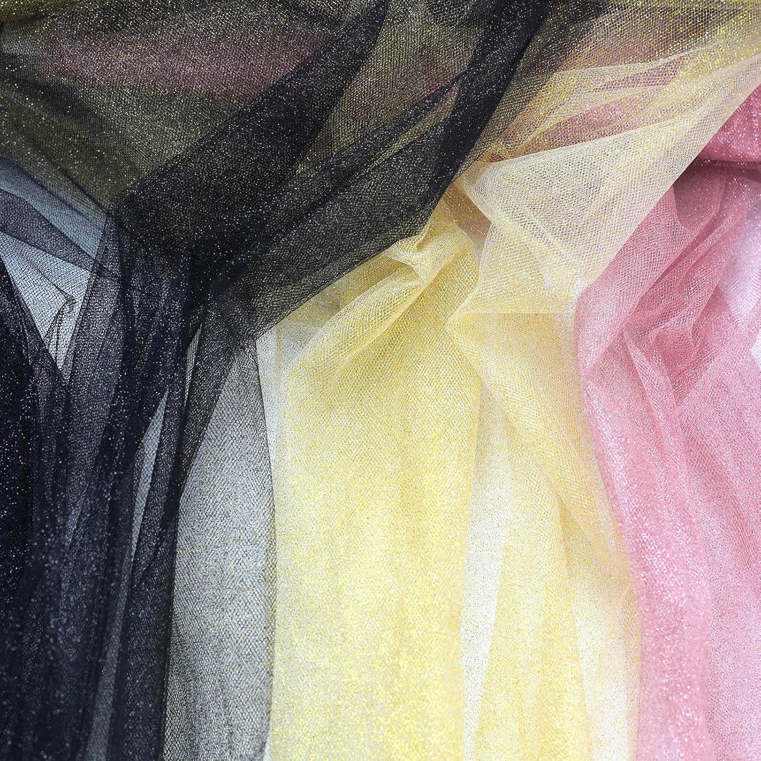 Amazon.com: BIT.FLY 54" x 10 Yards Gold Glitter Tulle Fabric Rolls ...