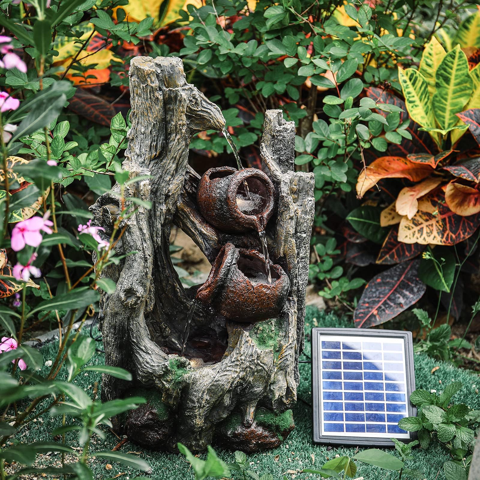 Direct Global Trading Solar 4 Pots Water Feature : Amazon.co.uk: Garden