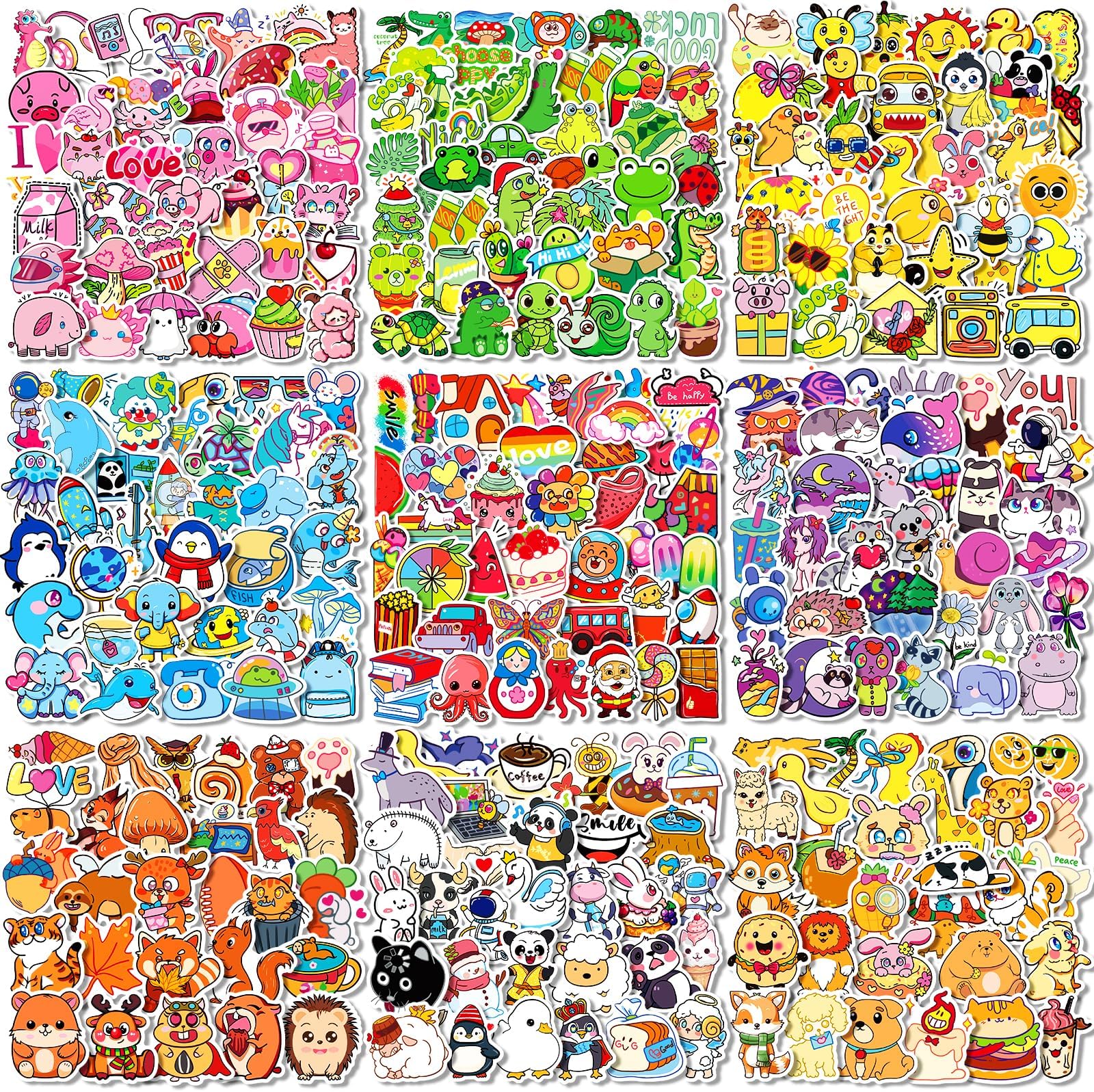 Amazon.com: 100 PCS Cartoon Stickers Hot Pink Stickers,Waterproof Vinyl ...