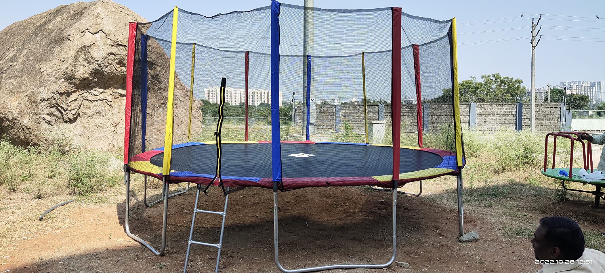 Toy Park TUV Approved 16ft Trampoline with Jump Safety Enclosure net ...