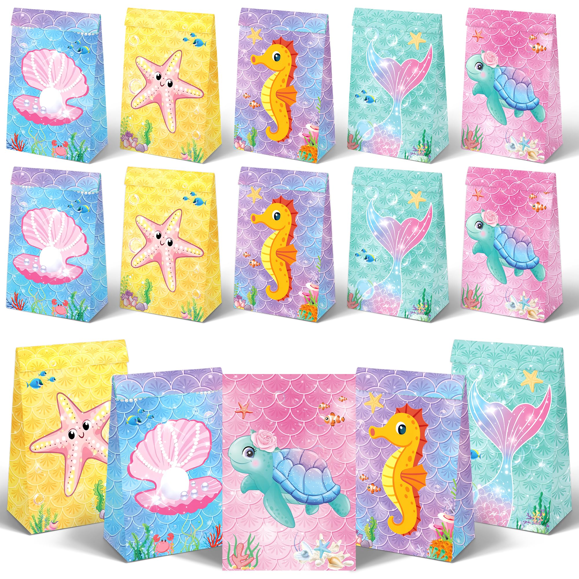 Amazon.com: DMIGHT 20 Pcs Little Mermaid Party Favor Candy Bags Mermaid ...