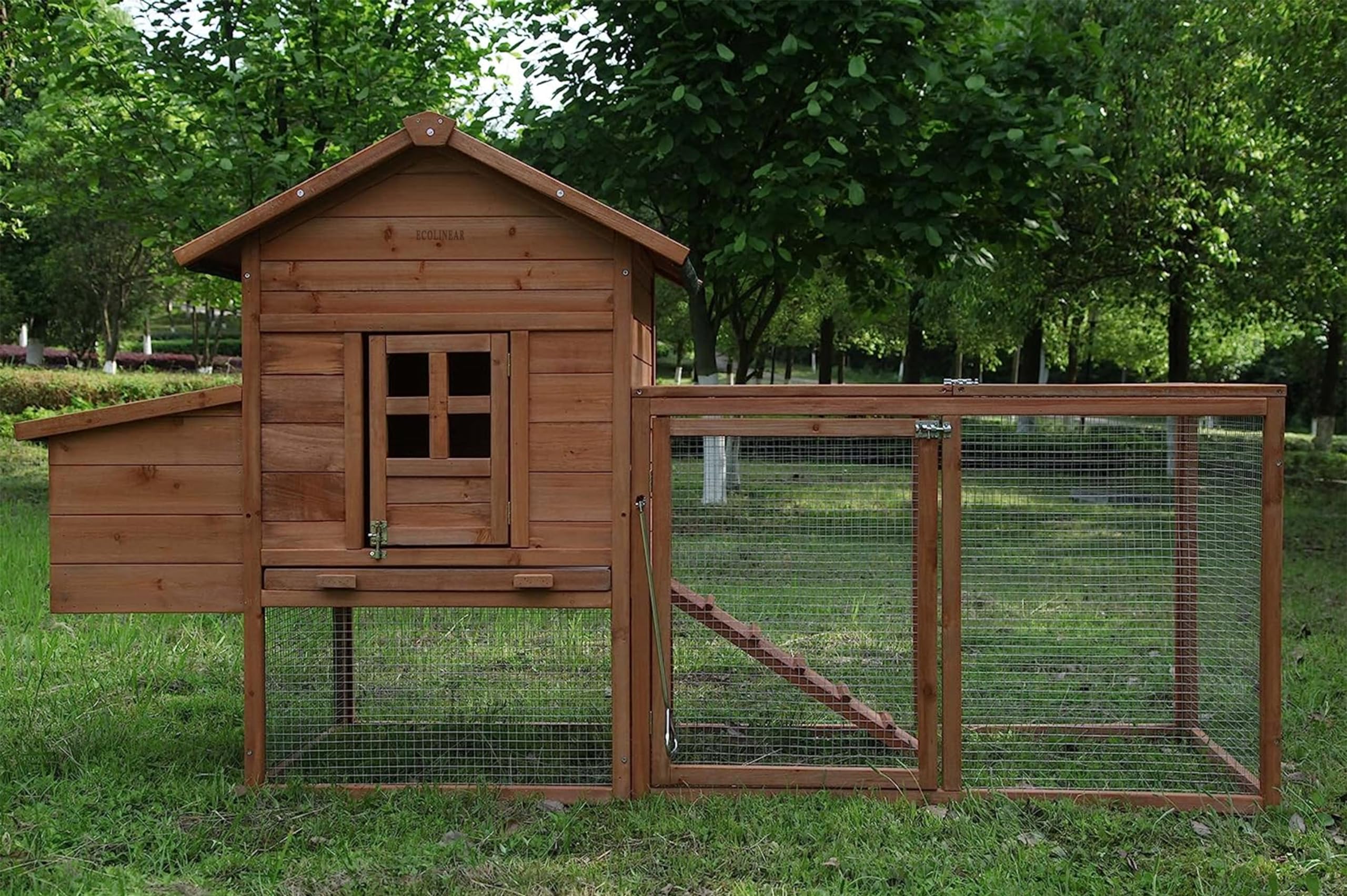 ECOLINEAR 80" Large Chicken Coop, Waterproof Outdoor Hen House for 2-4 ...