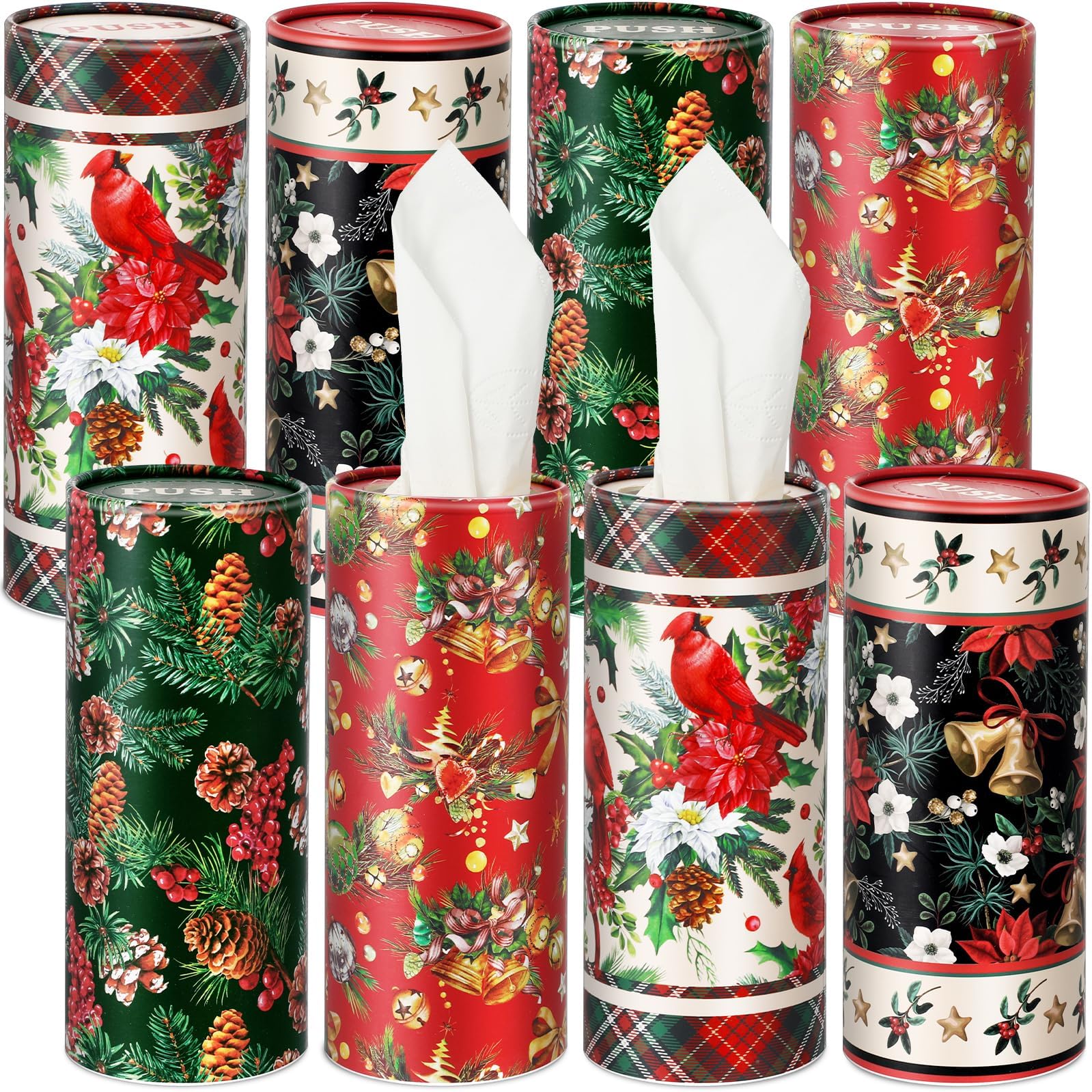 Amazon.com: Yoande 4 Pack Car Tissues Round Tube Tissues Box with ...