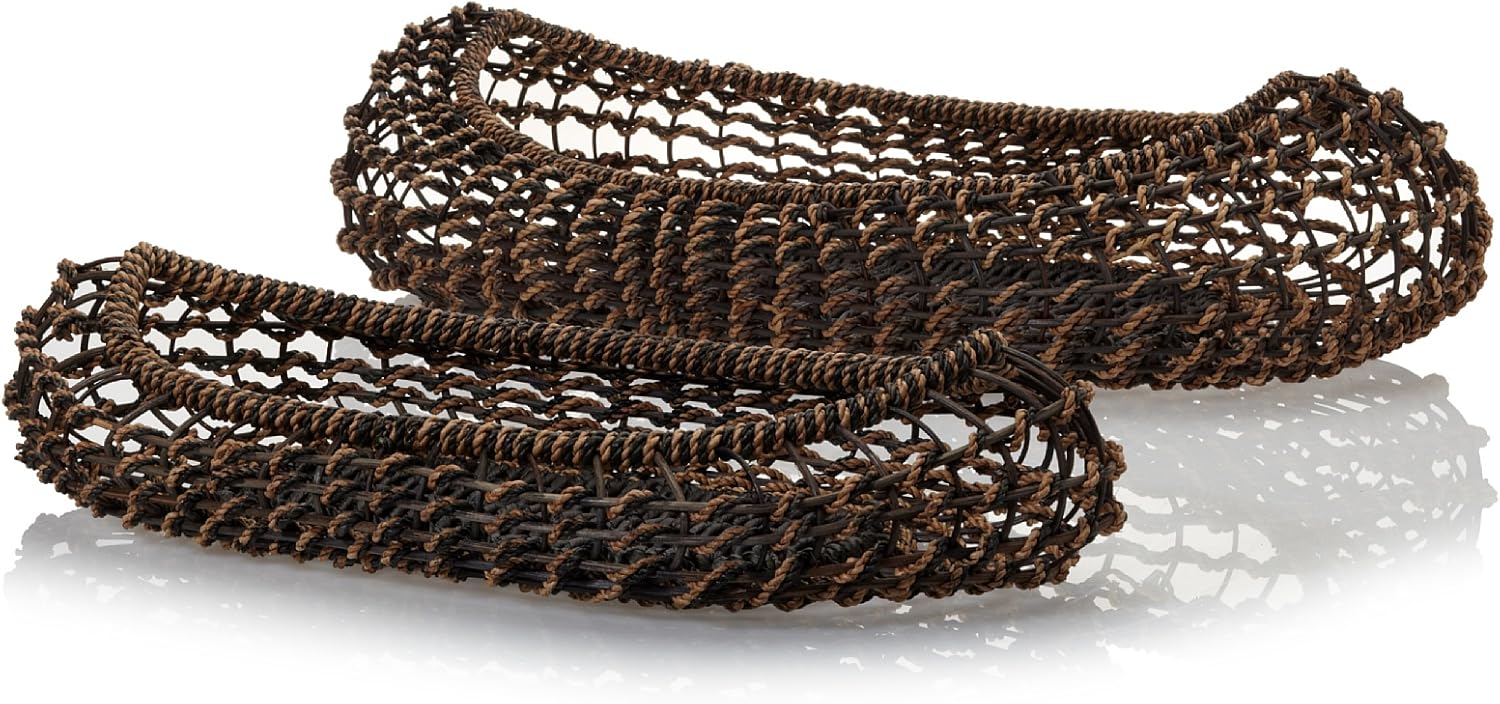 Amazon.com: Padma's Plantation Set of 2 Canoe Nesting Baskets, Espresso ...