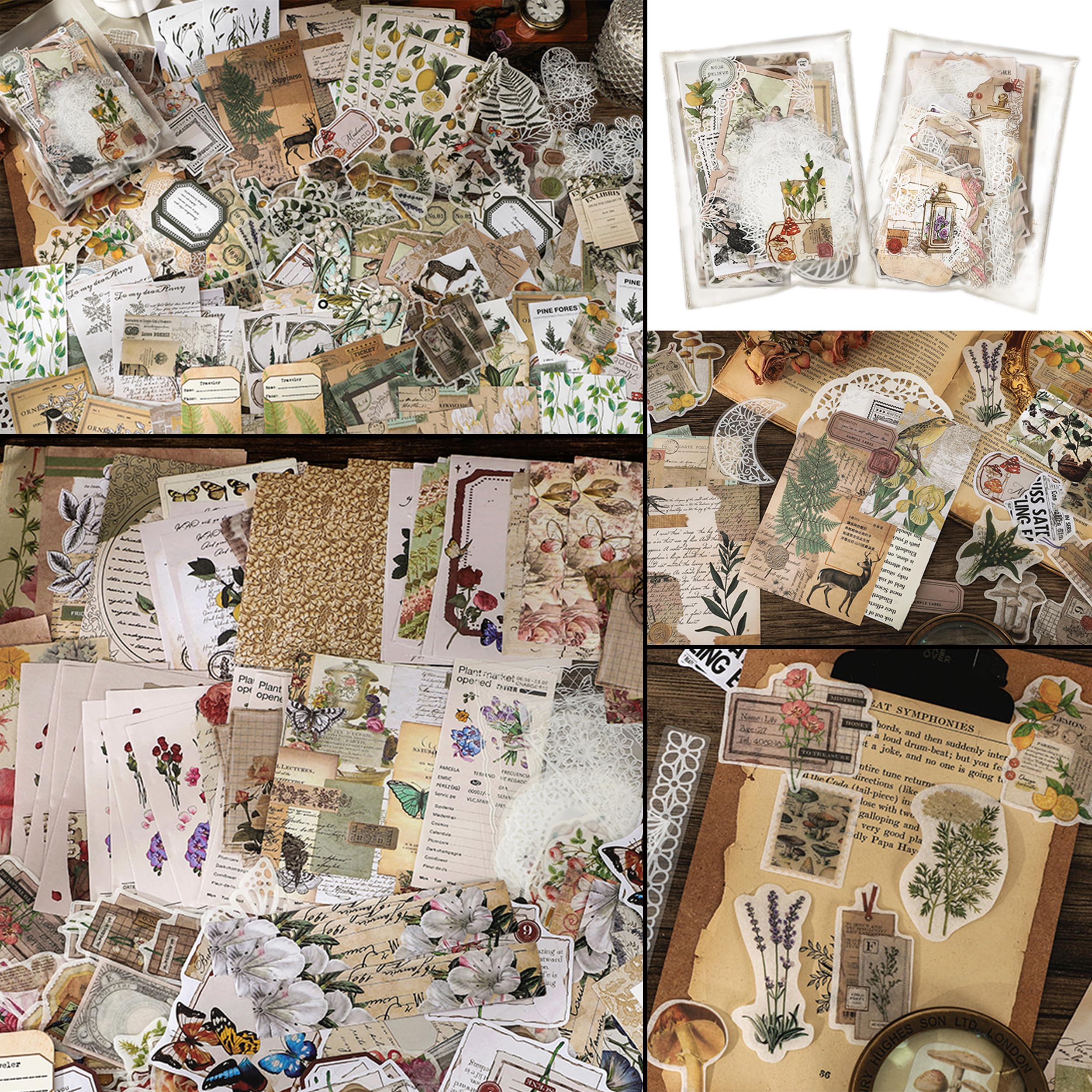 520 Pieces Vintage Scrapbook Stickers, Scrapbooking Supplies Kit ...