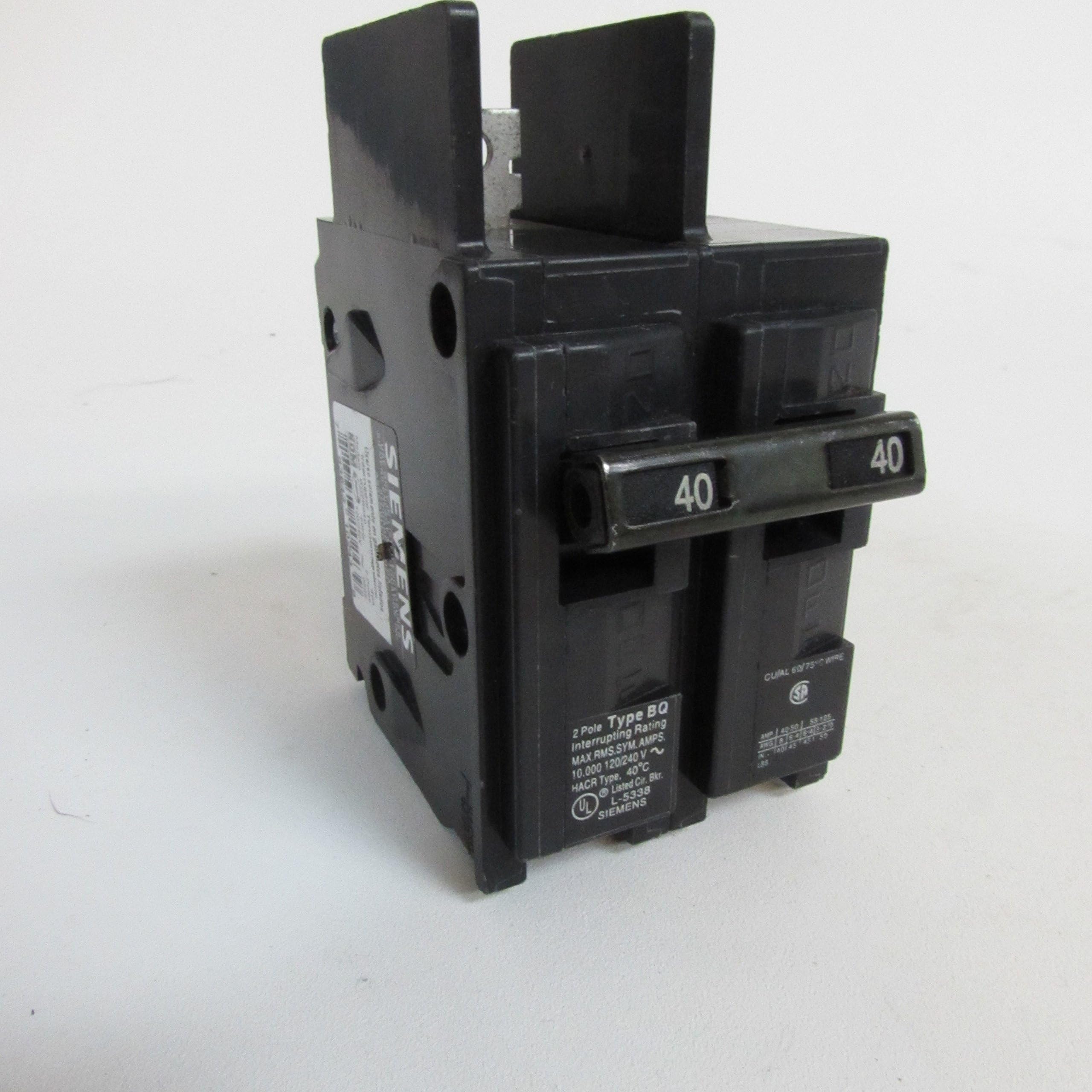 SIEMENS BQ2B040 40-Amp Double Pole 120/240-Volt 10KAIC Lug Out Breaker ...