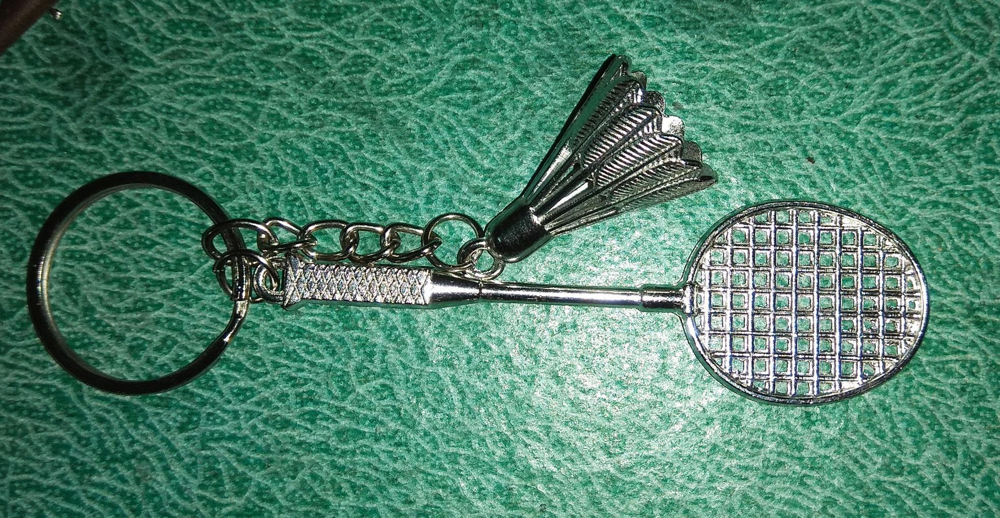 RainSound Metal Badminton Sports Keychain For Men Or Girl, Silver ...