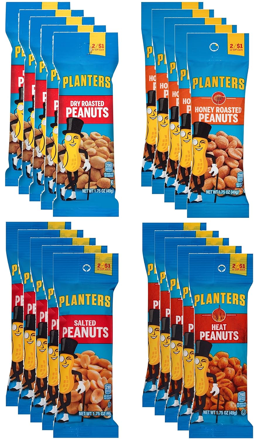 Amazon.com : Planters Peanuts Single Serve Variety Pack, 4 Flavors, 1. ...