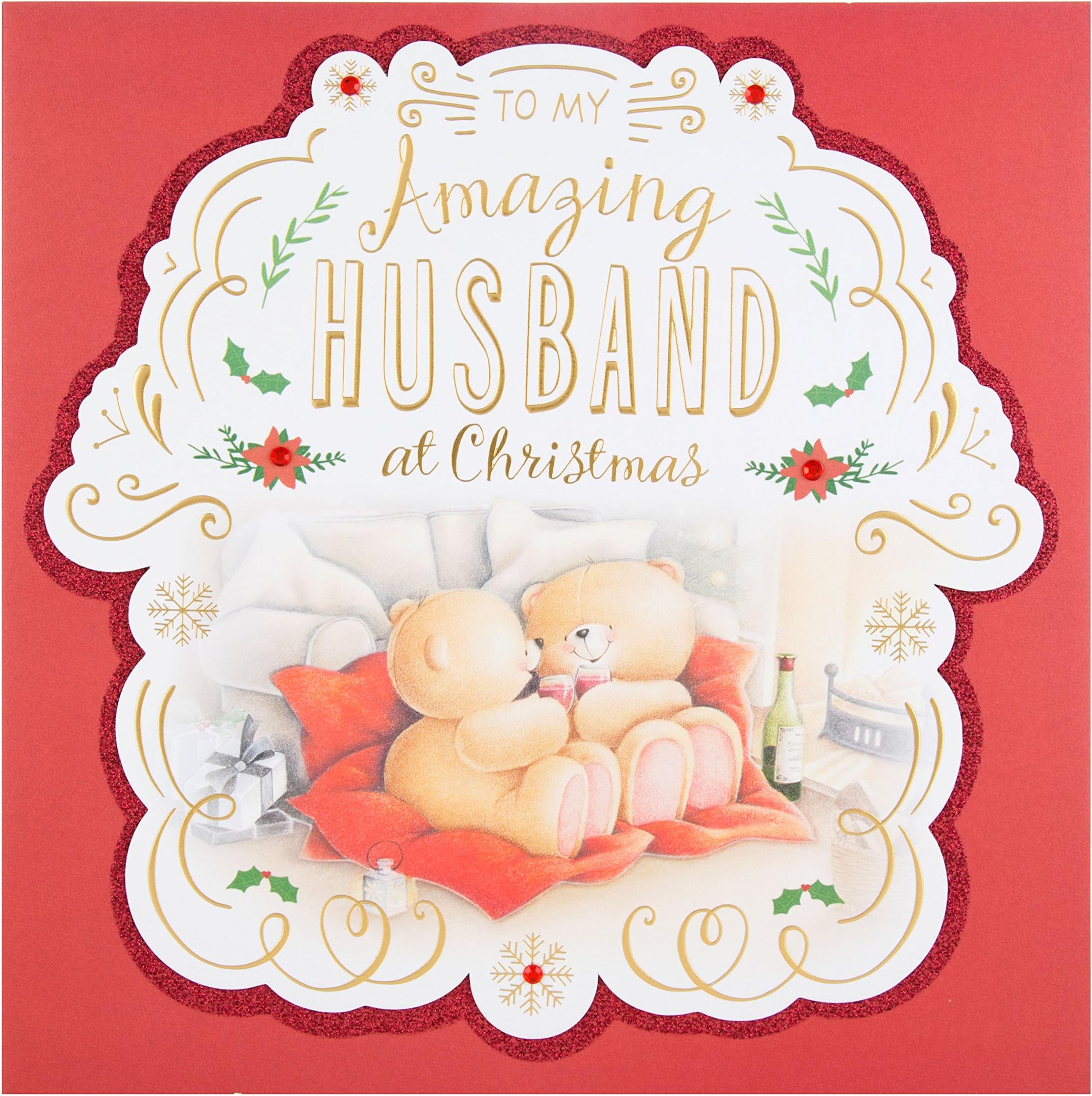 Hallmark Large Forever Friends Husband "Lots of Love" Christmas Card ...