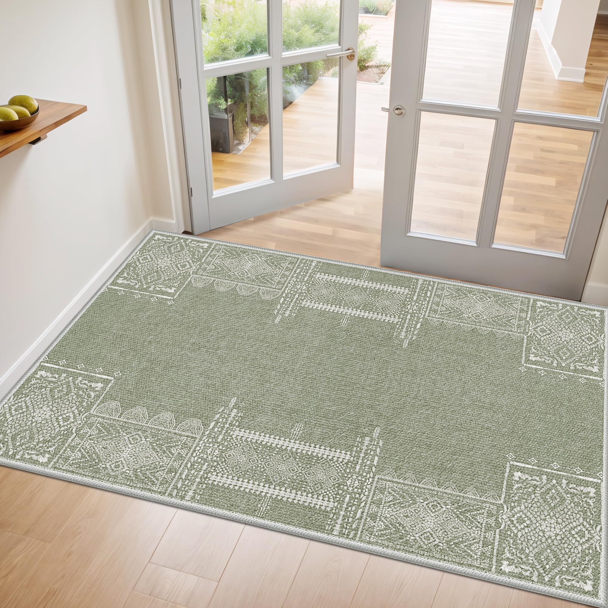 Amazon.com: NICETOWN Sage Green Rug 2x3 Rugs Entryway Small Rug ...