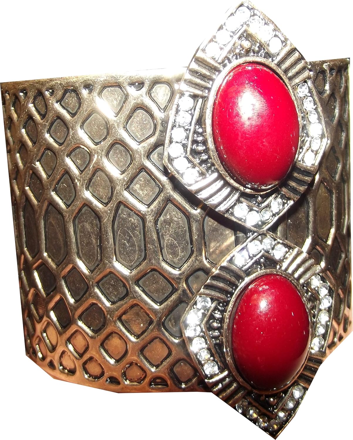Amazon.com: Goth Inspired Gold Cuff Bracelet- Costume Accessory ...