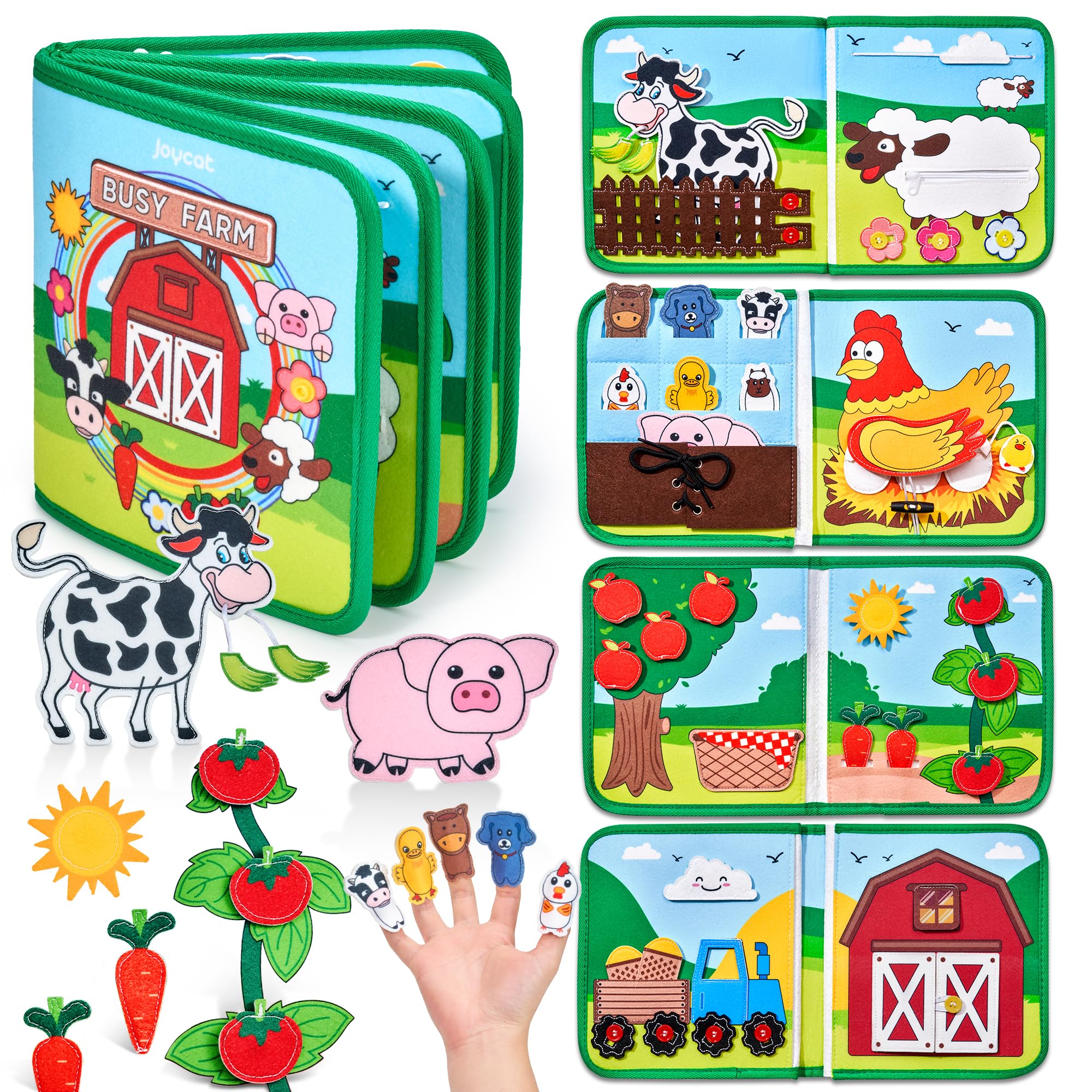 Snapklik.com : JoyCat Farm Animal Busy Book For Toddlers Busy Board For ...