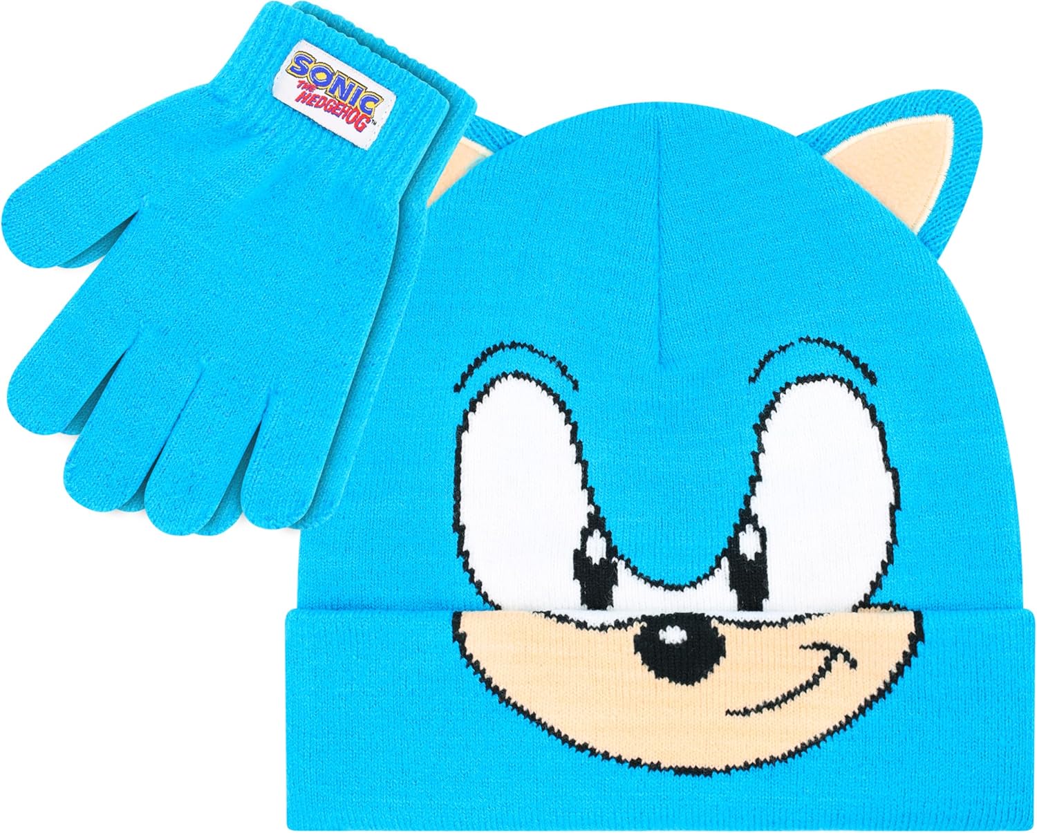 Amazon.com: Sonic The Hedgehog Winter Hat and Gloves Set – Blue Sonic ...
