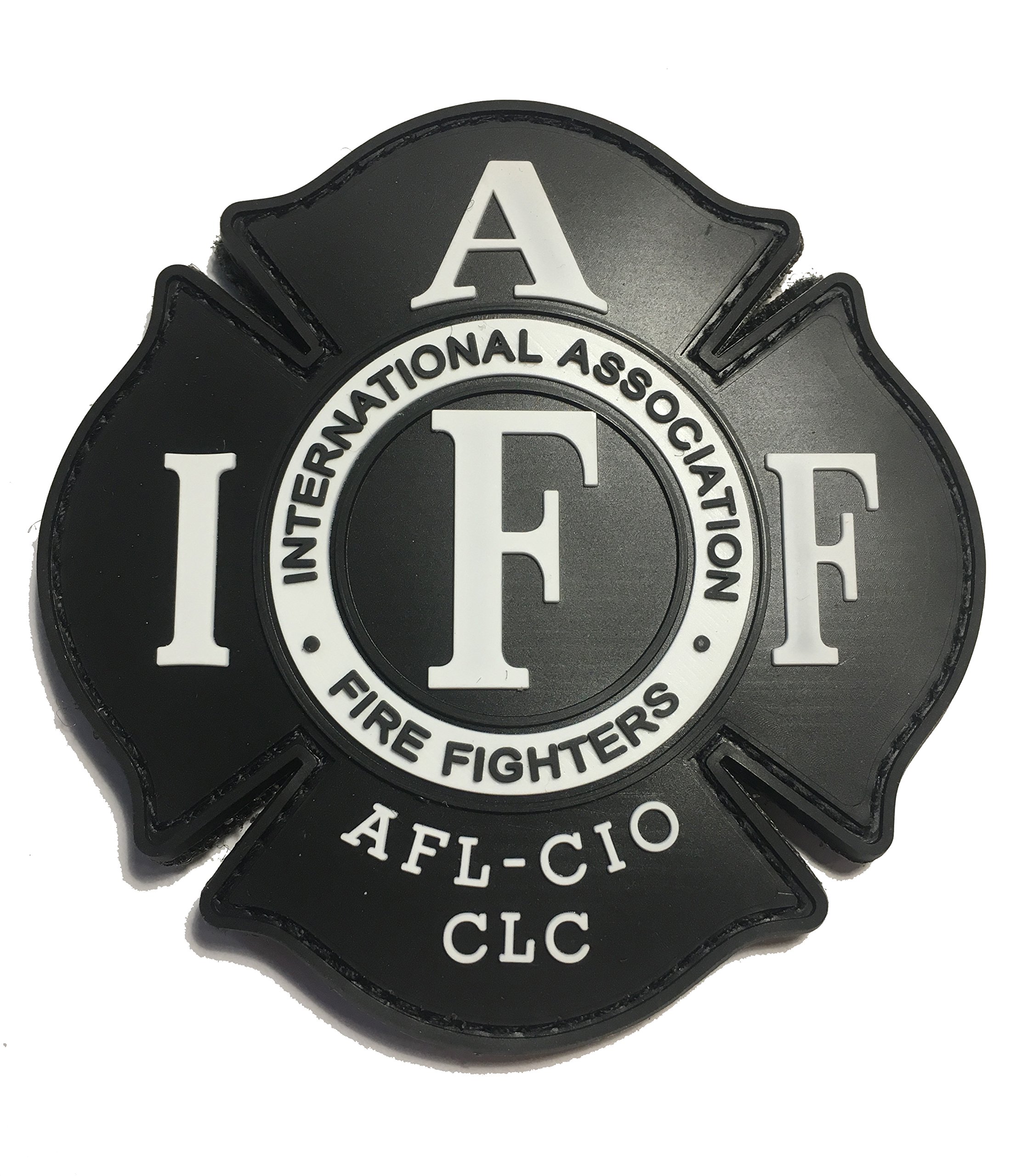 Amazon.com: Black IAFF UNION 3.5" PVC/RUBBER (hook/loop) PATCH ...