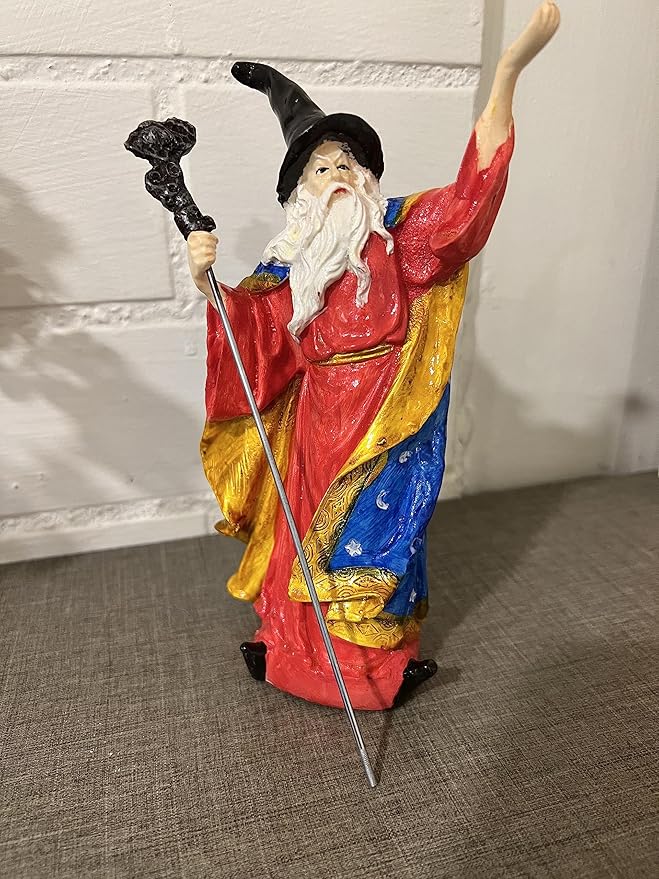 Buy BAKA Attractive Magician Master Merlin Statue -7 inch (Red) Online ...