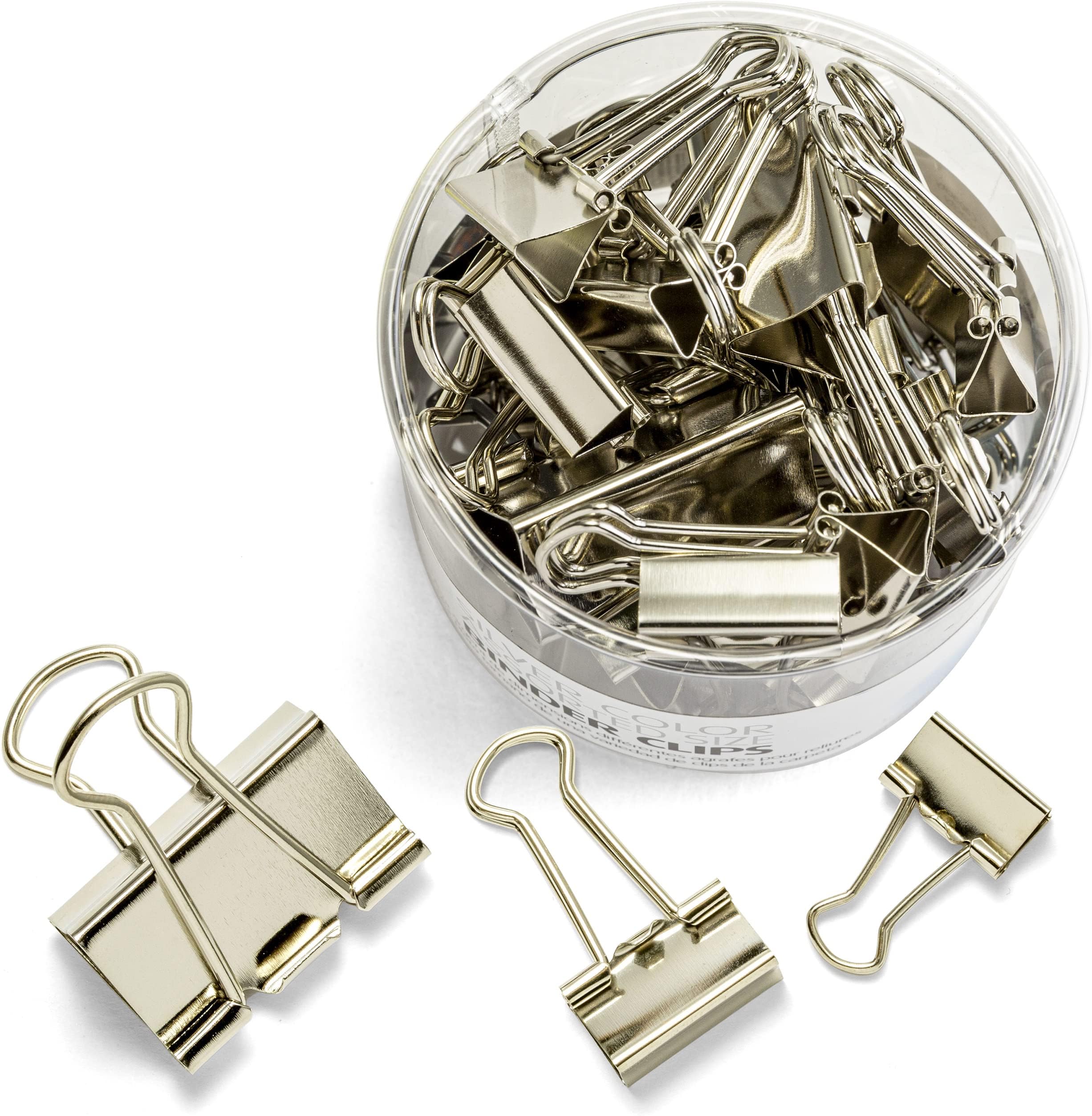 Amazon.com : Officemate Silver Binder Clips, Assorted Sizes, 30/Tub ...