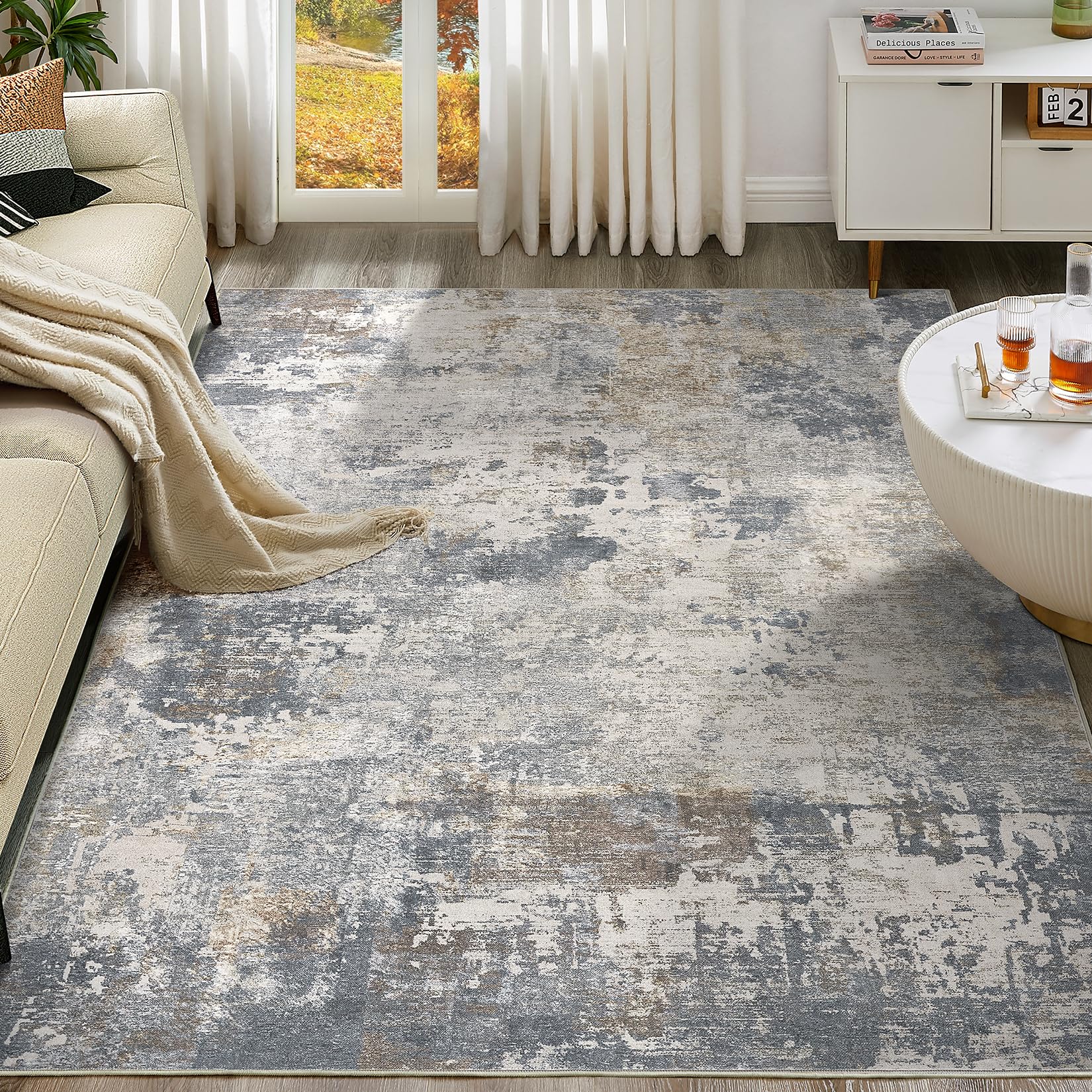 Amazon.com: UERMEI 5x8 Area Rug Living Room Rugs - Washable Neutral ...